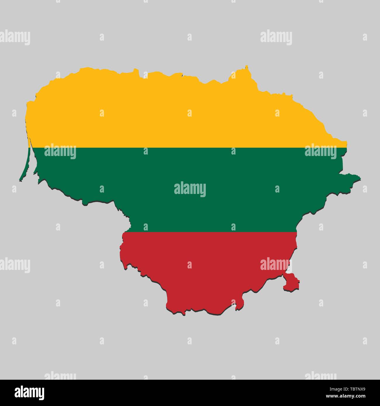 Map of Lithuania with national flag. Vector Illustration Stock Vector ...