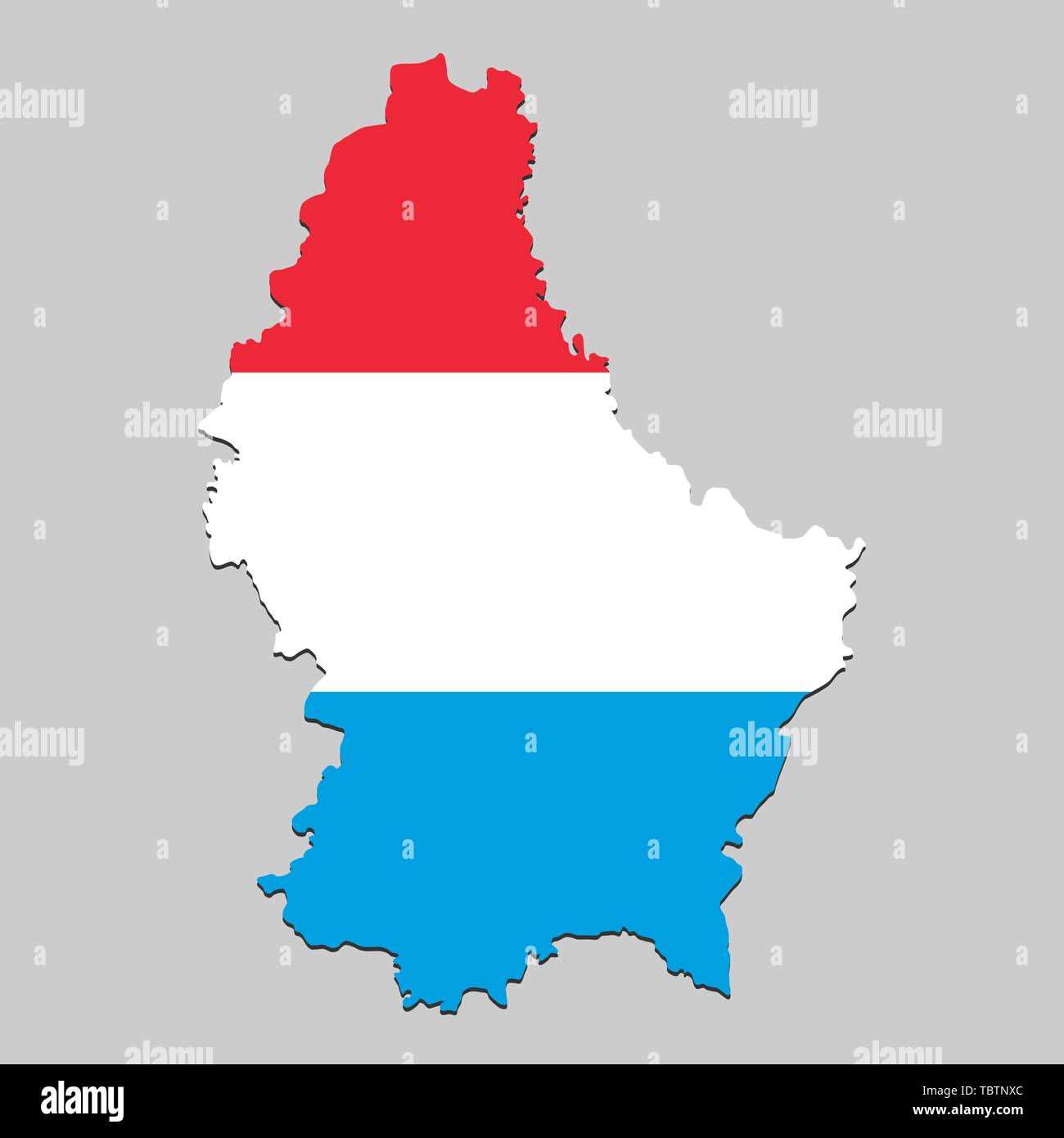 Map of Luxembourg with national flag. Vector Illustration Stock Vector ...