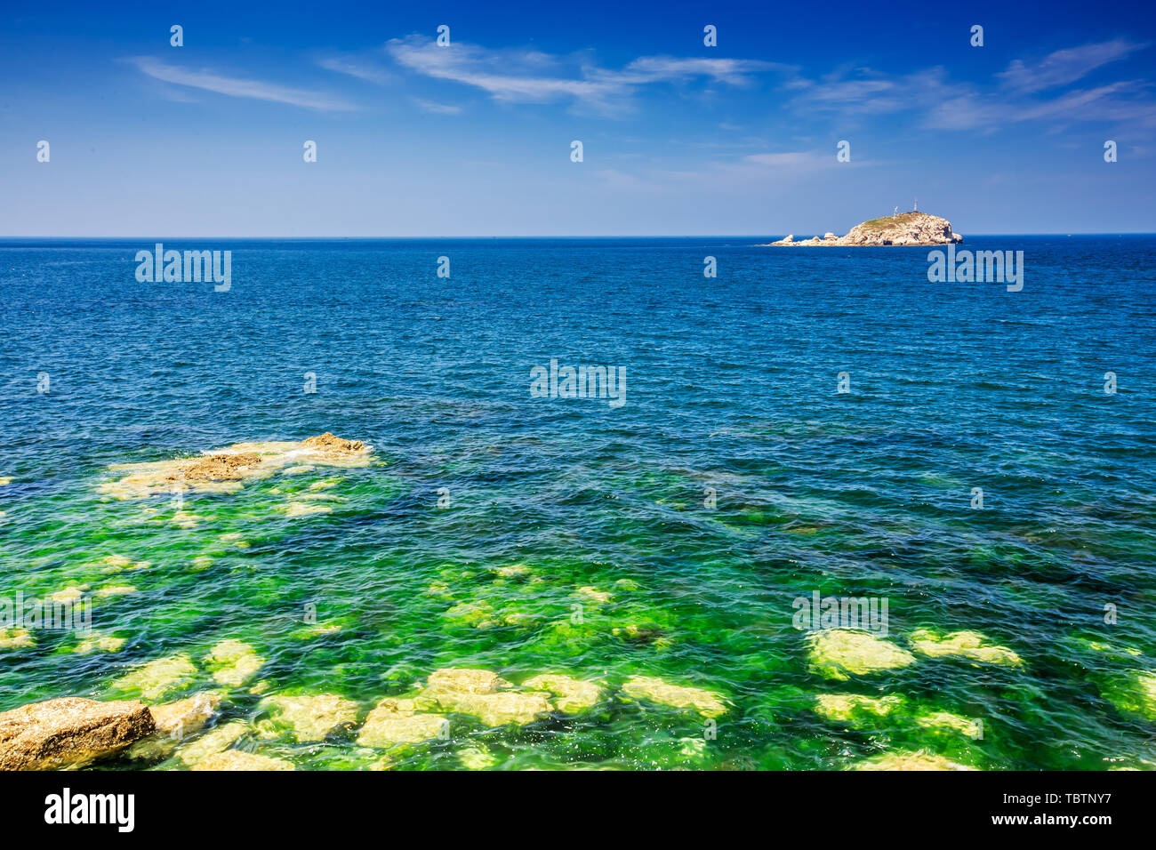 The blue sea Stock Photo - Alamy