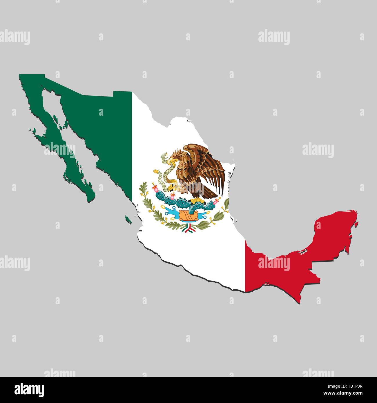 Map of Mexico with national flag. Vector Illustration Stock Vector ...