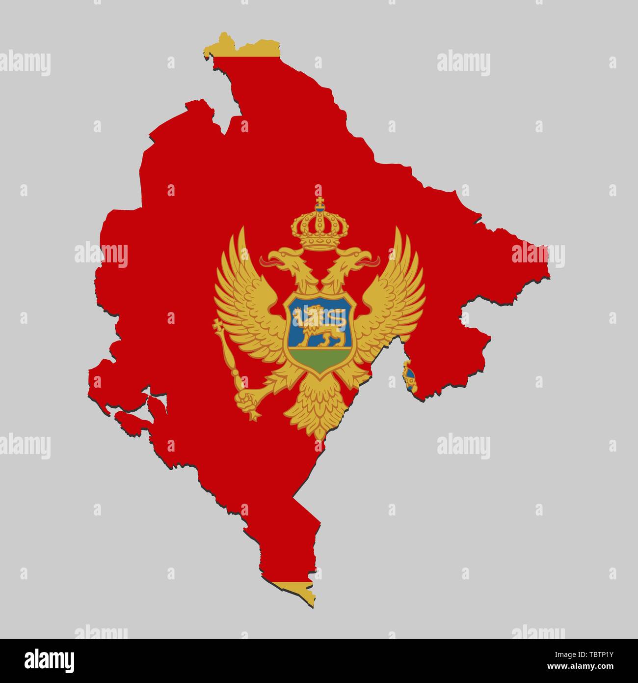 Map of Montenegro with national flag. Vector Illustration Stock Vector Image & Art - Alamy