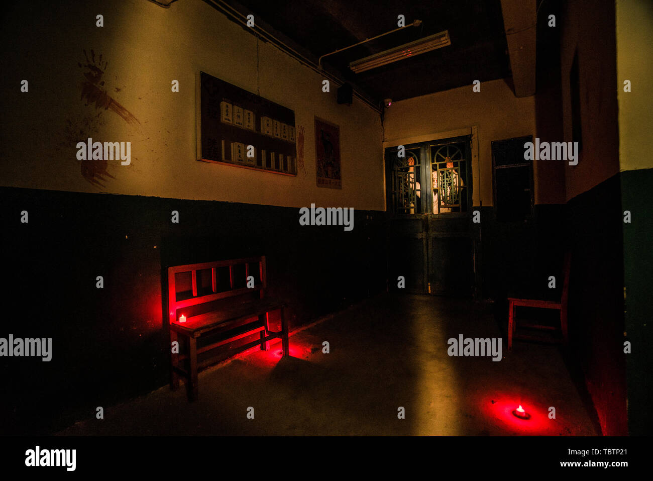 Horror haunted house, hospital-themed secret room escape Stock Photo ...