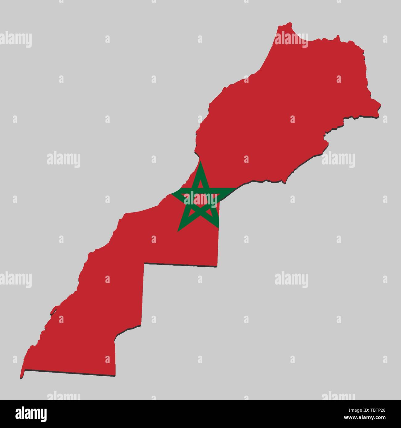 Map of Morocco with national flag. Vector Illustration Stock Vector ...