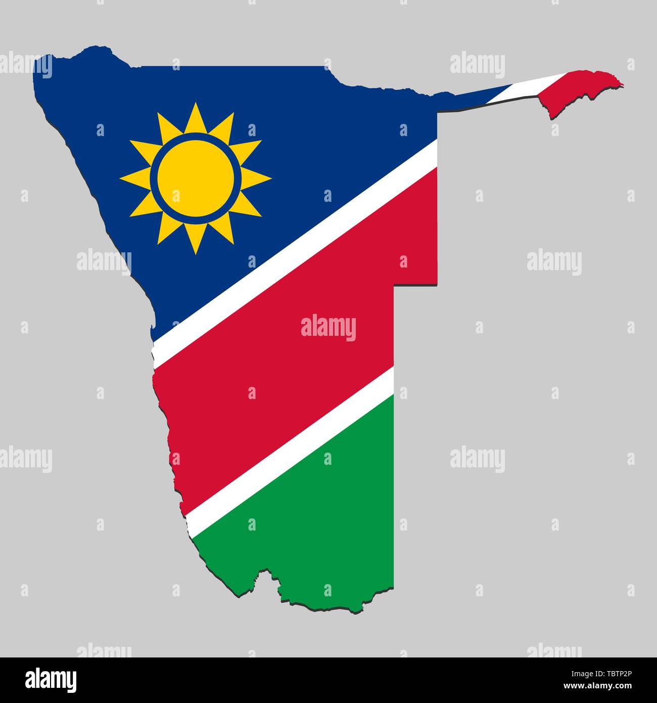 Map of Namibia with national flag. Vector Illustration Stock Vector ...