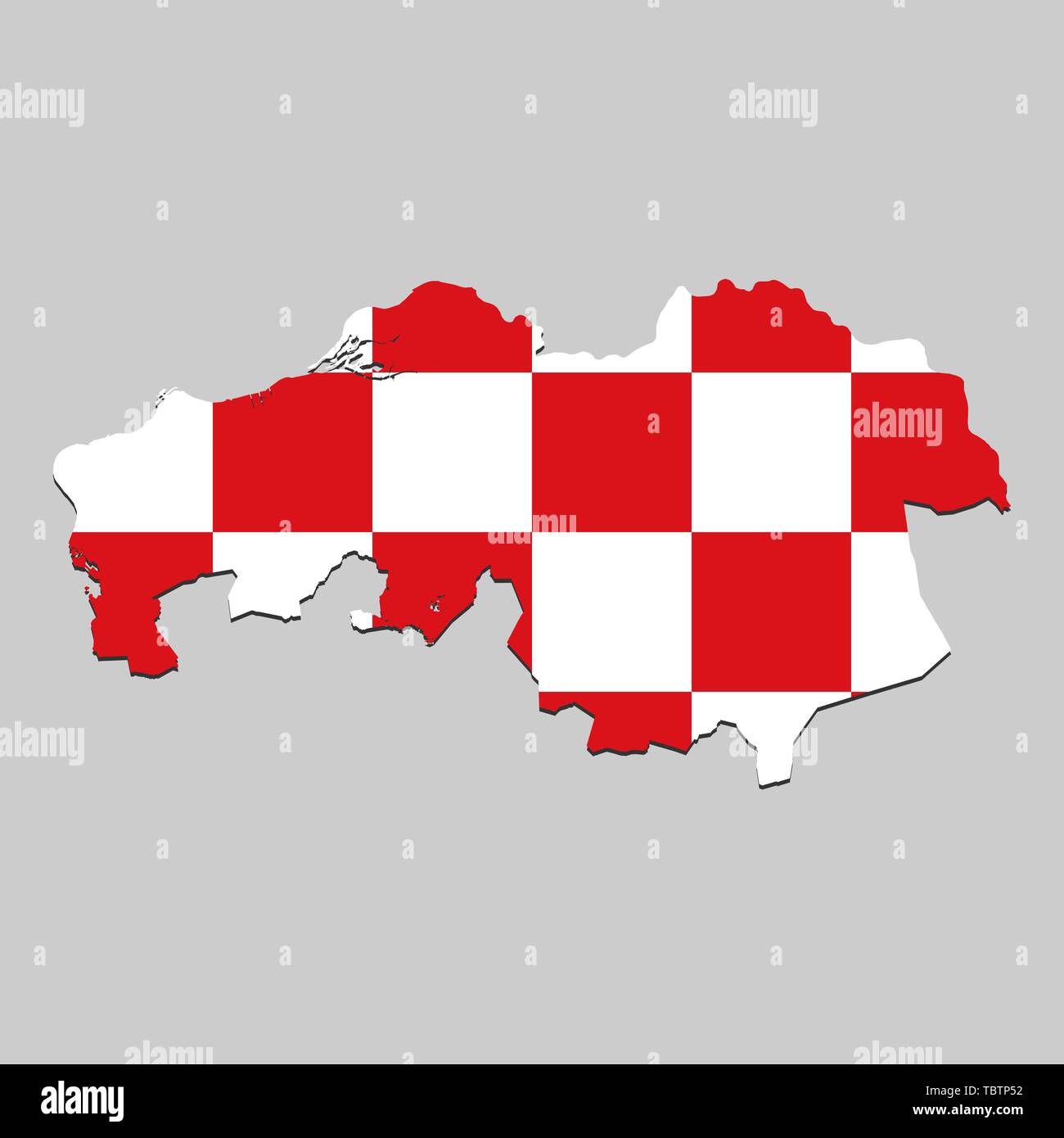 Map of North Brabant is a state Netherlands with flag. Vector ...