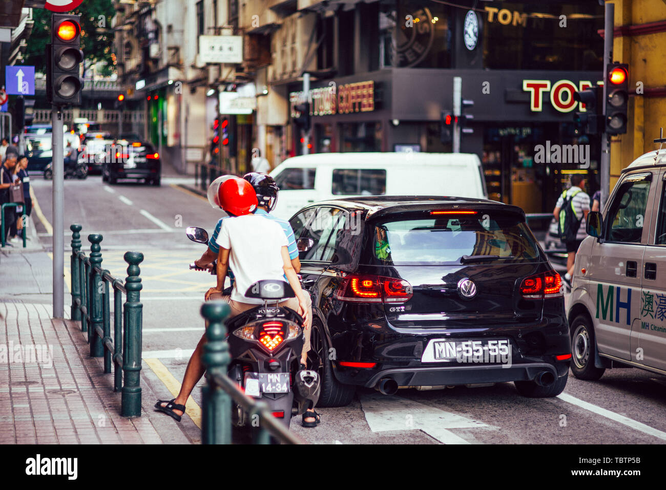 The streets of Macao Stock Photo - Alamy
