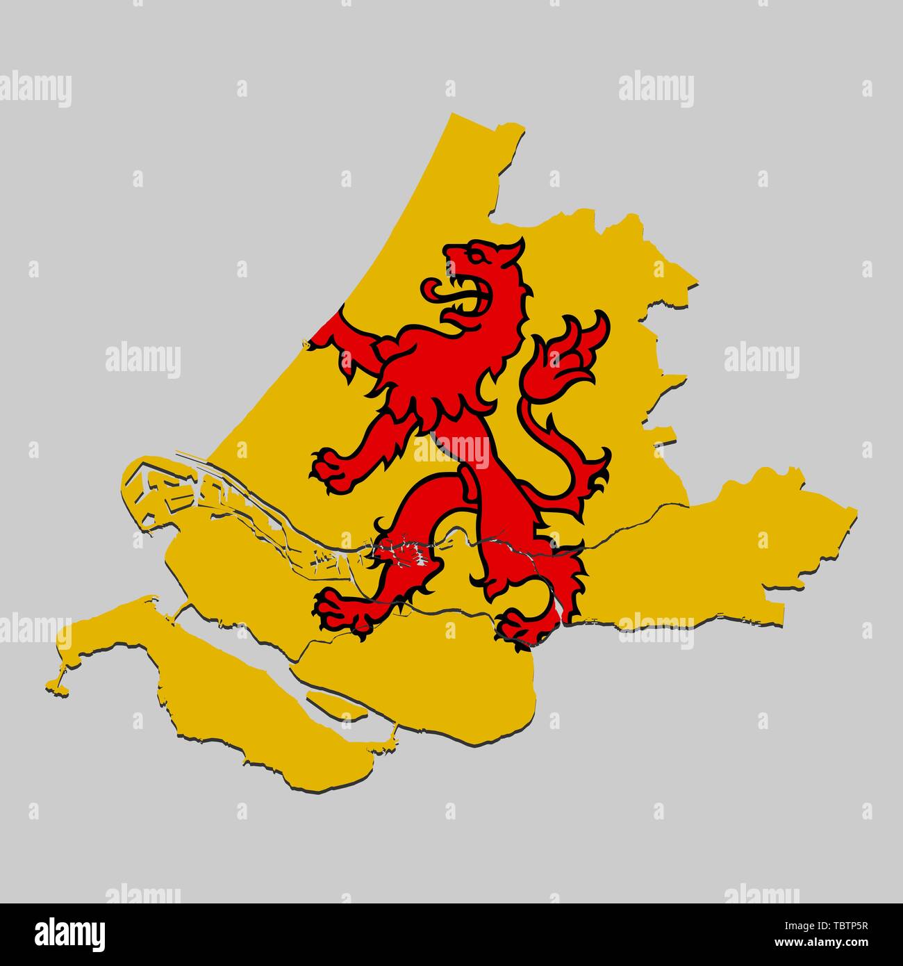 Vector map of south holland hi-res stock photography and images - Alamy