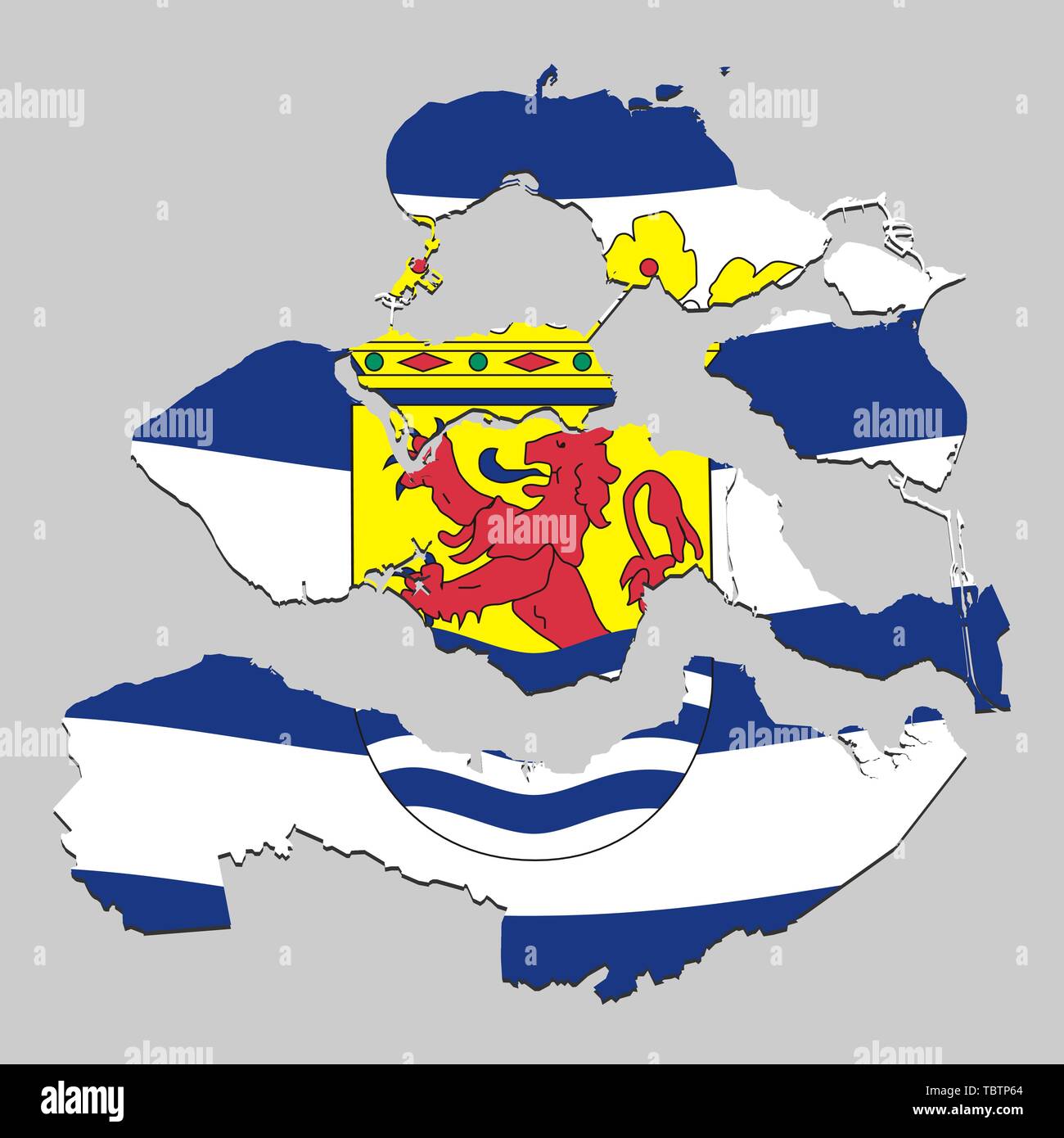 Map of Zeeland is a state Netherlands with flag. Vector Illustration ...