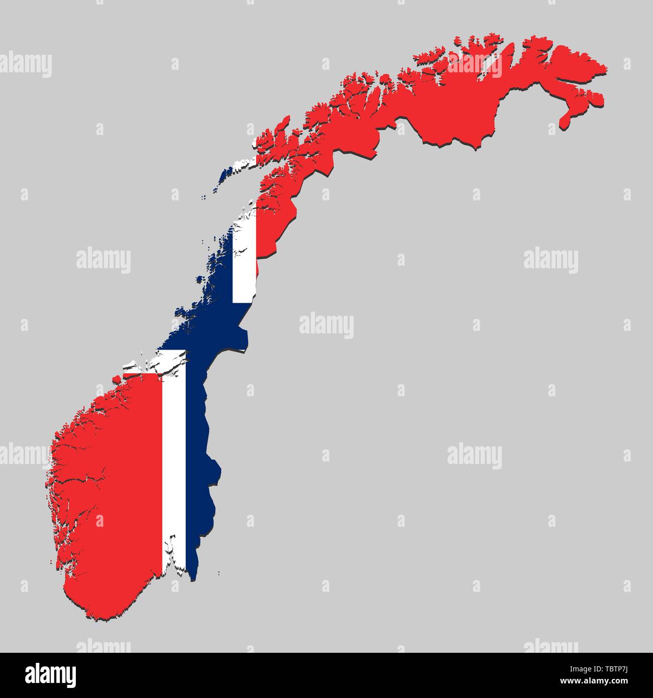 Map of Norway with national flag. Vector Illustration Stock Vector ...