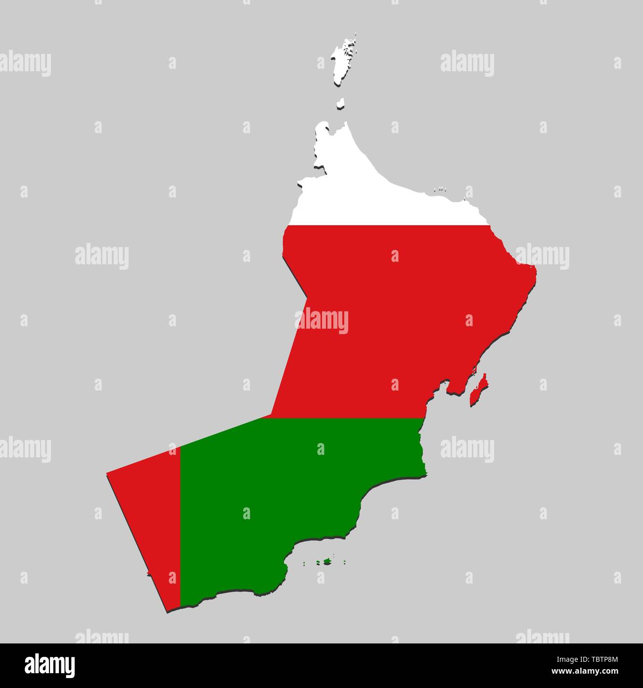 Map of Oman with national flag. Vector Illustration Stock Vector Image ...