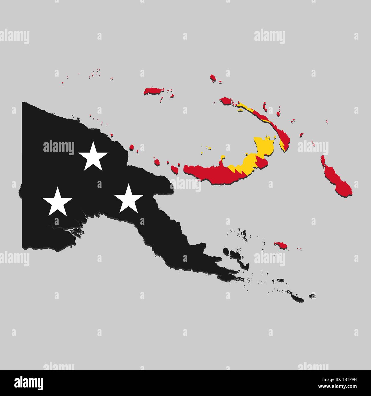 Papua New Guinea Flag Map