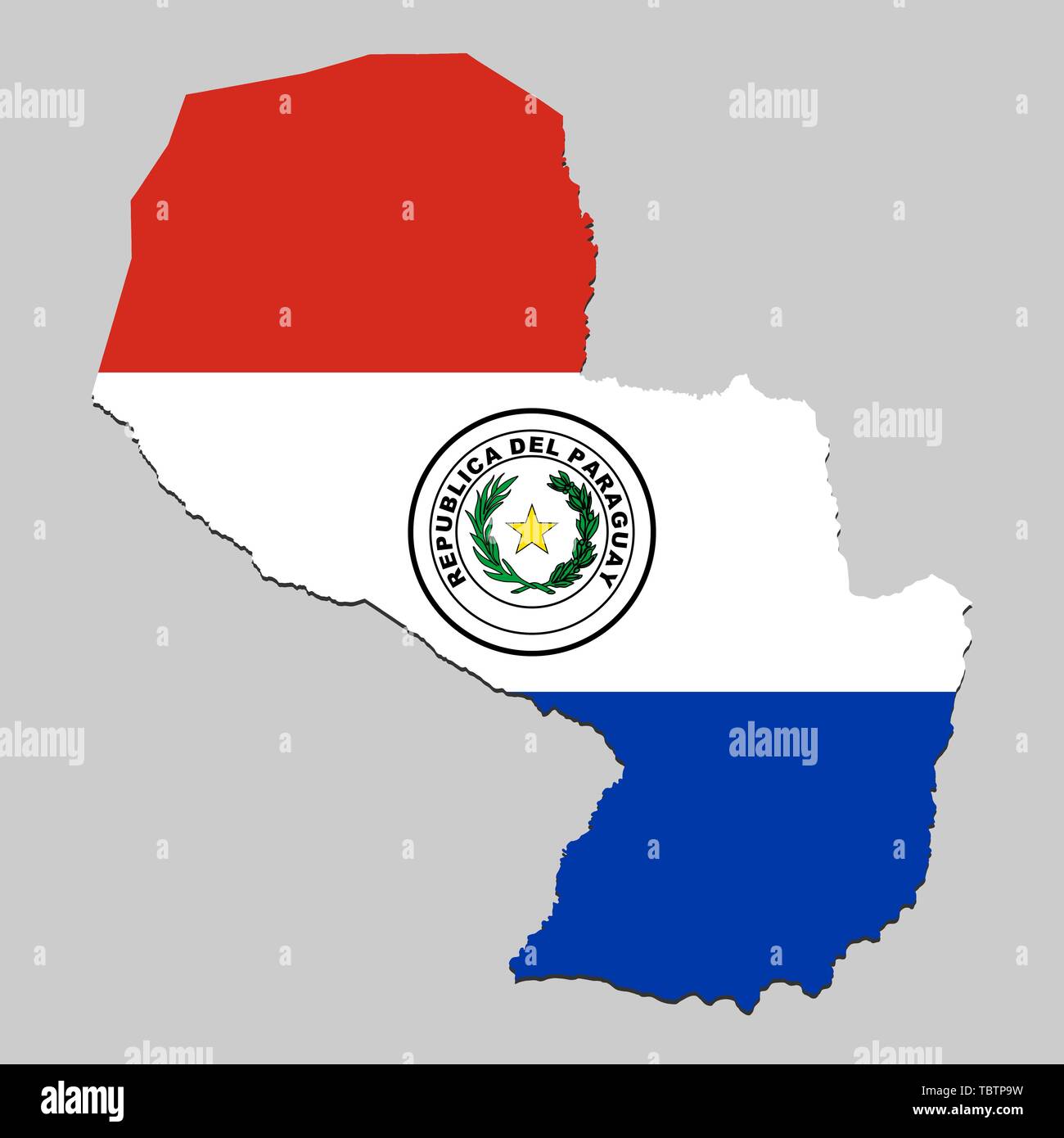 Map of Paraguay with national flag. Vector Illustration Stock Vector ...