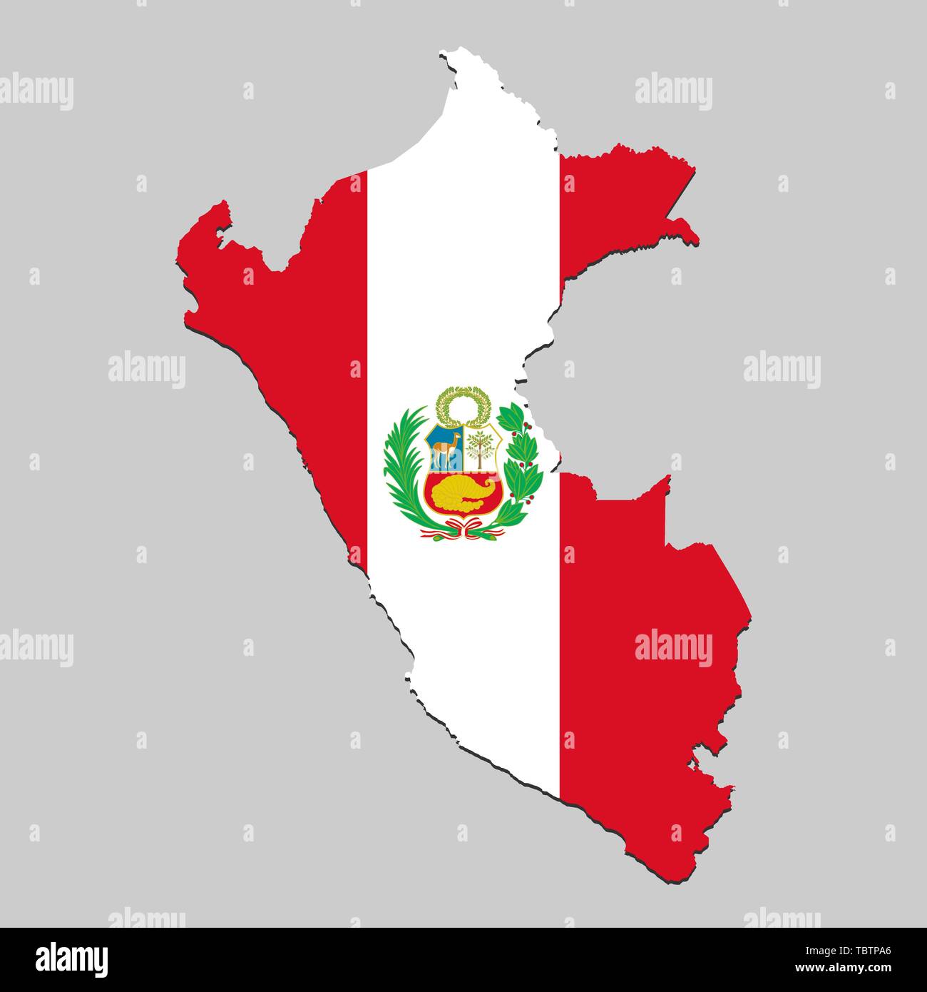 Map of Peru with national flag. Vector Illustration Stock Vector Image ...