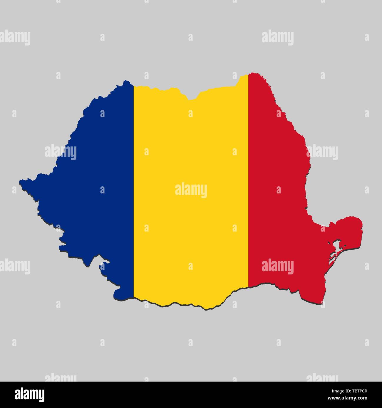 Map of Romania with national flag. Vector Illustration Stock Vector ...