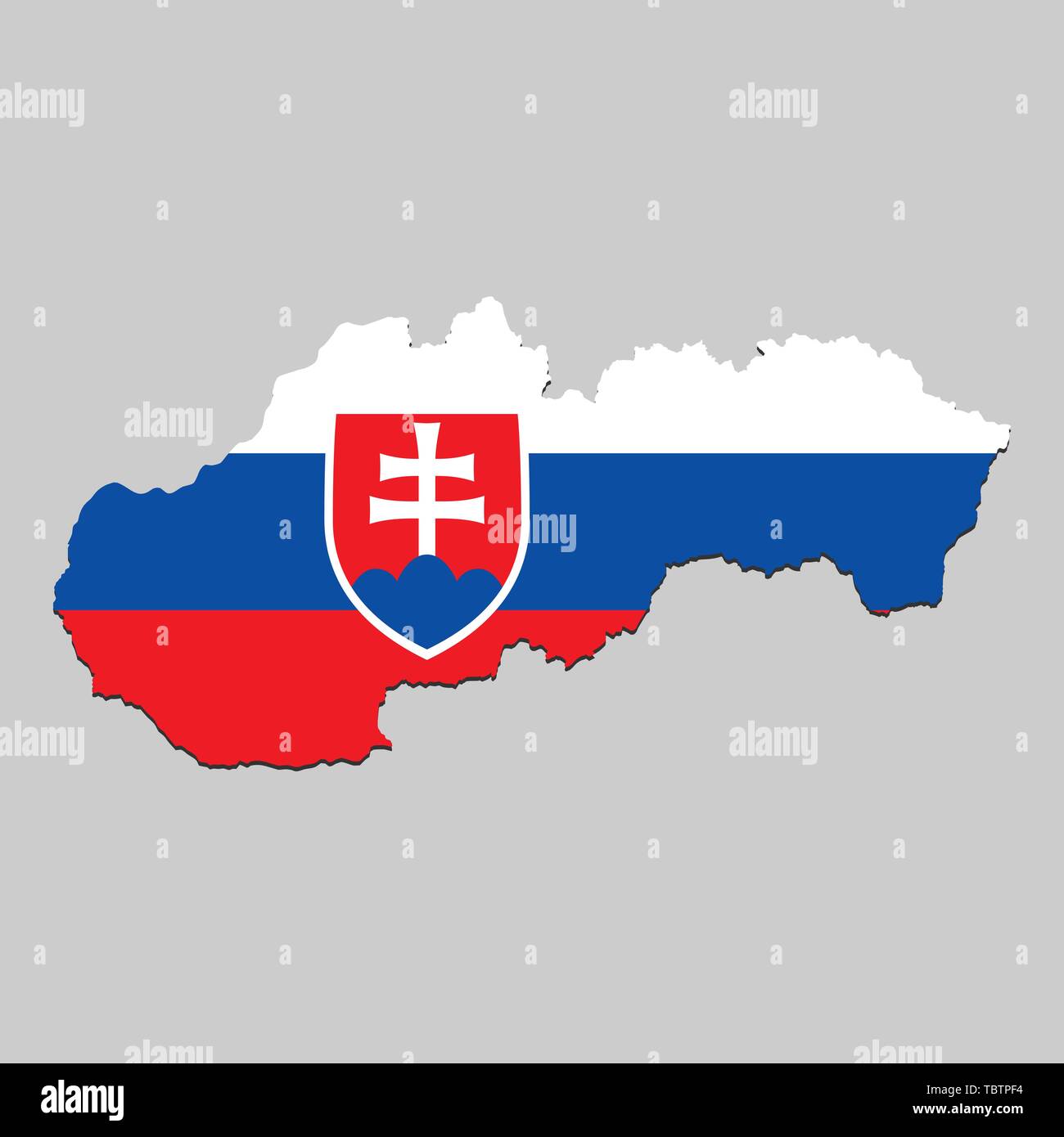 Map of Slovakia with national flag. Vector Illustration Stock Vector ...