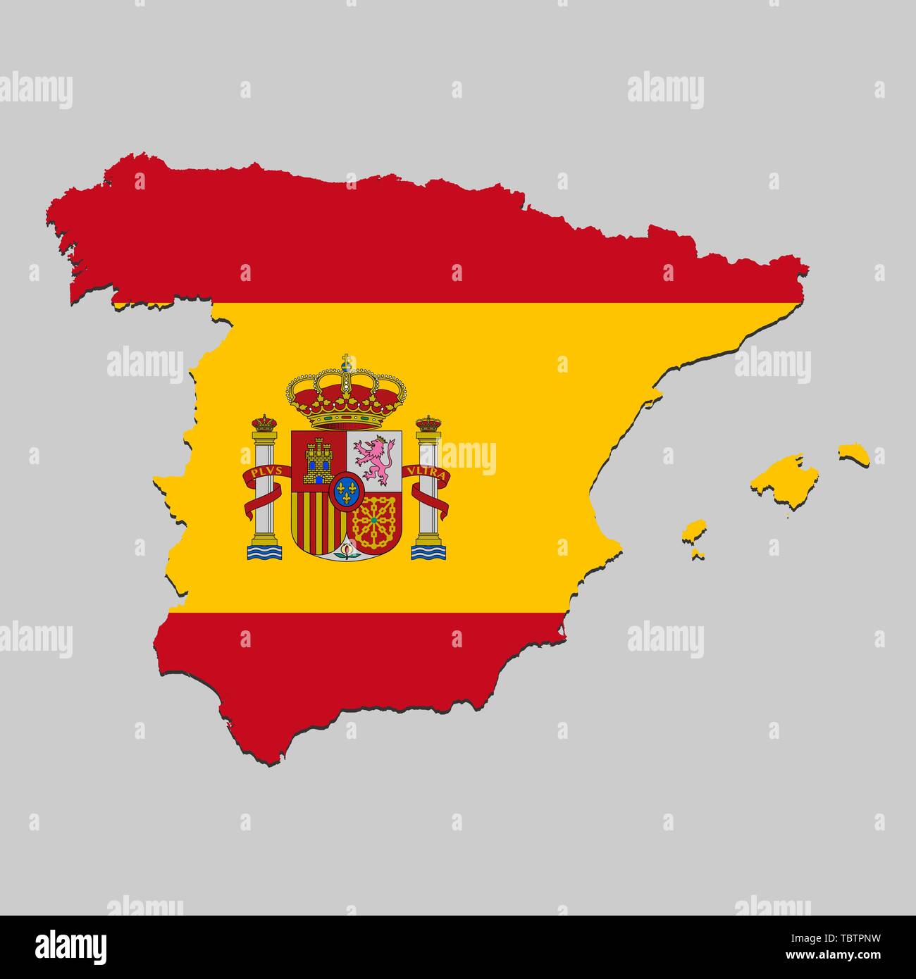 Map of Spain with national flag. Vector Illustration Stock Vector Image ...
