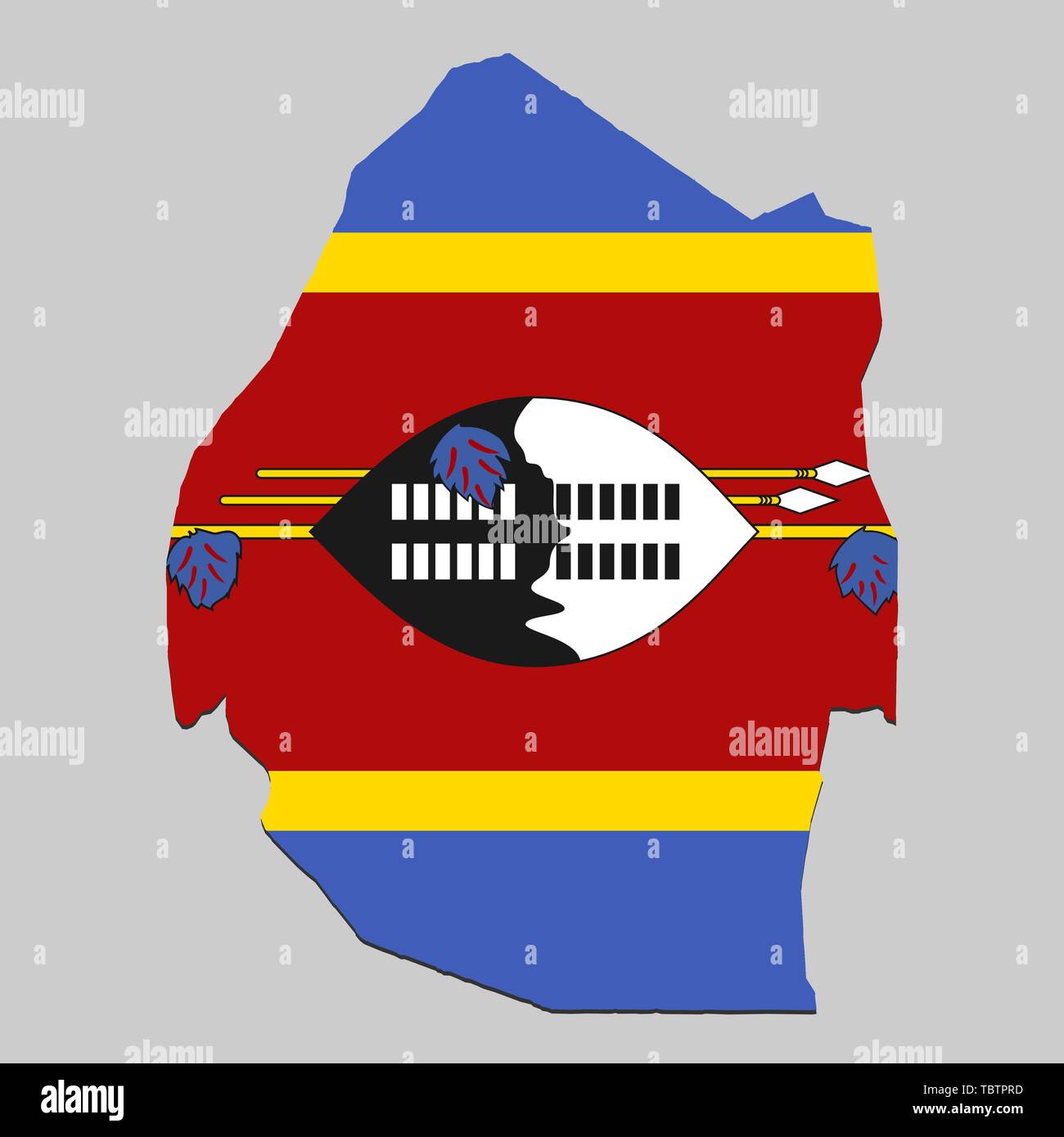 Map of Swaziland with national flag. Vector Illustration Stock Vector ...