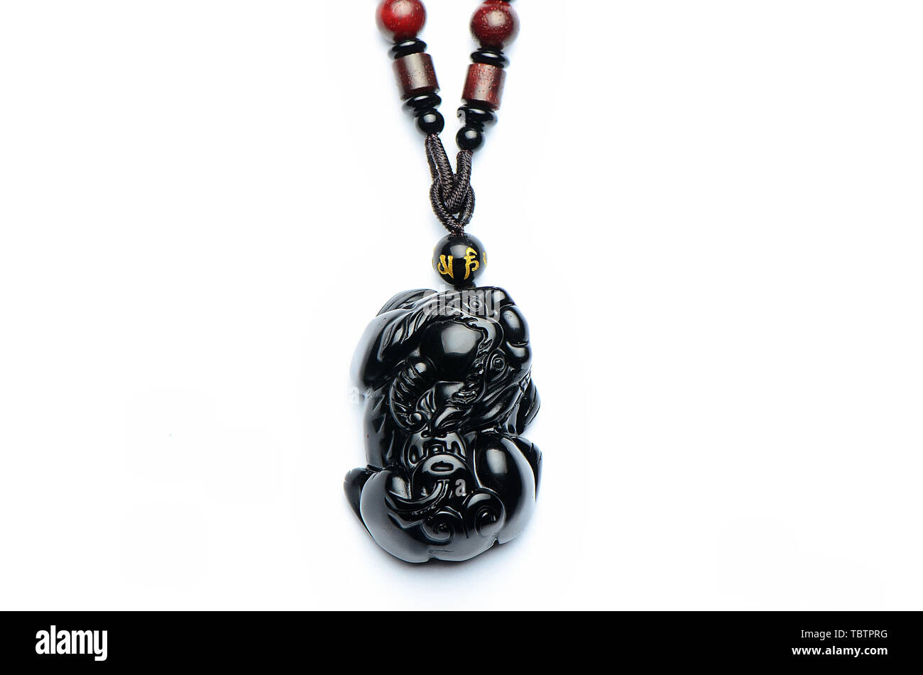 Obsidian Obsidian Pixiu pendant Stock Photo - Alamy