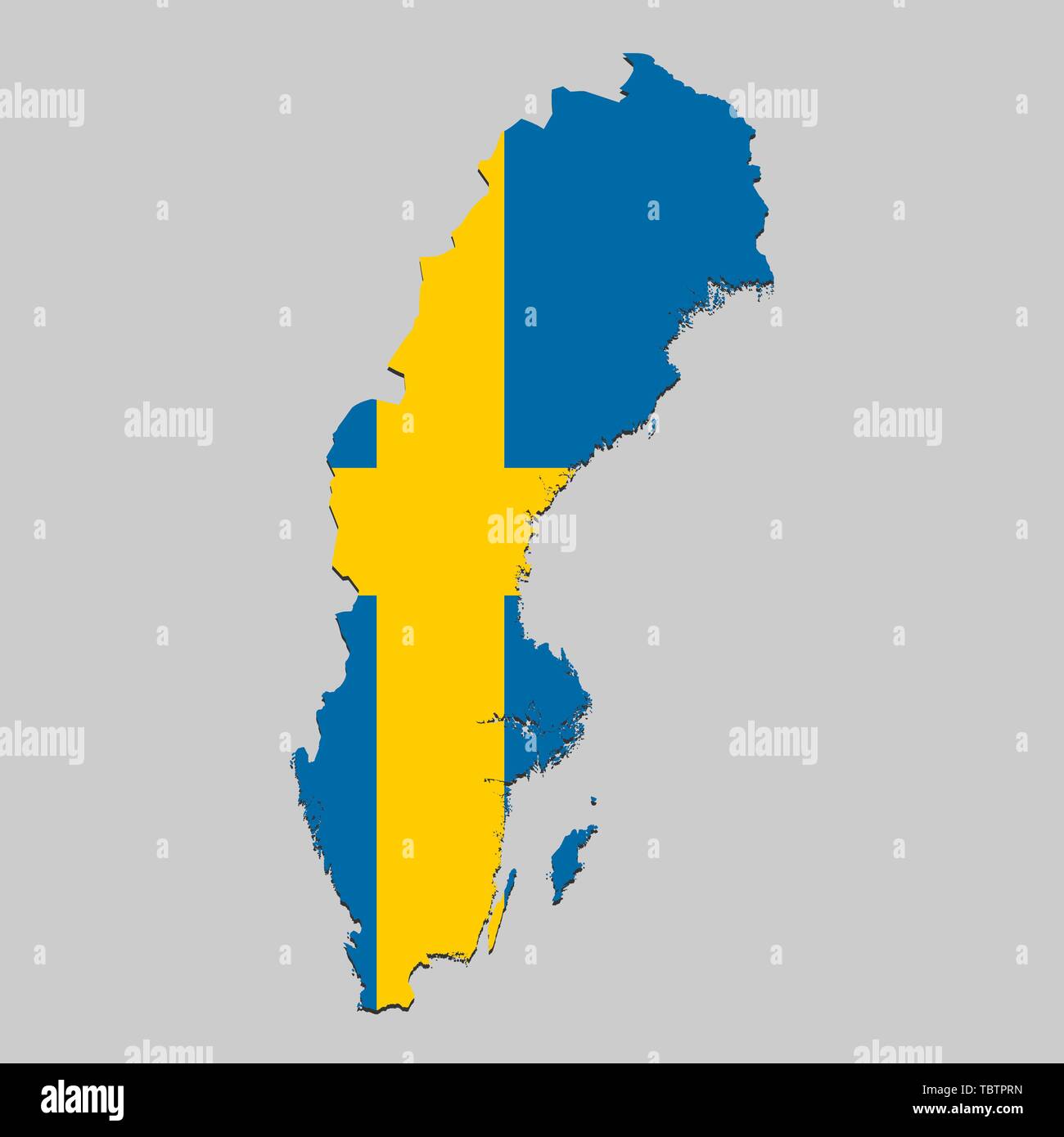 Map of Sweden with national flag. Vector Illustration Stock Vector ...