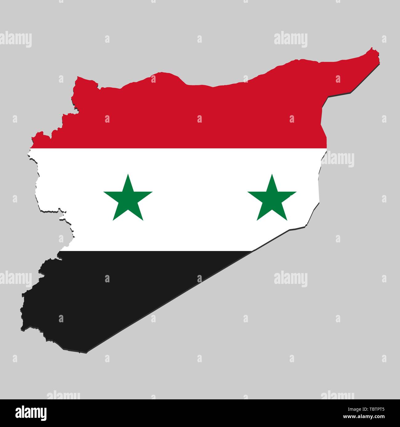 Map of Syria with national flag. Vector Illustration Stock Vector Image ...