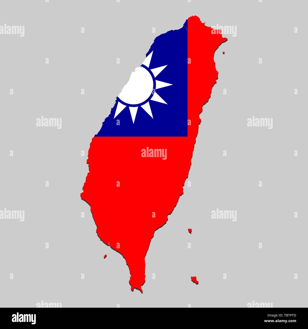 Map of Taiwan with national flag. Vector Illustration Stock Vector ...