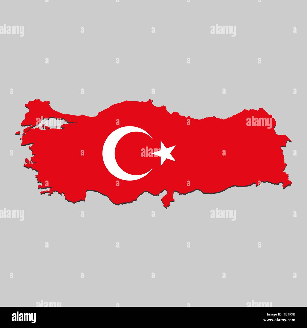 Map of Turkey with national flag. Vector Illustration Stock Vector ...