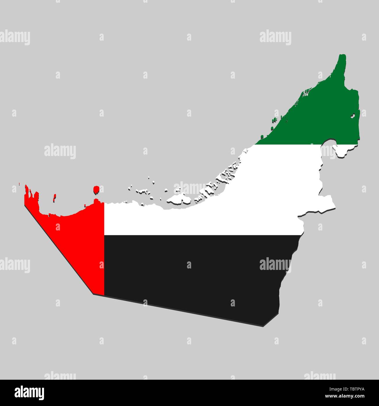 Map of United Arab Emirates with national flag. Vector Illustration ...