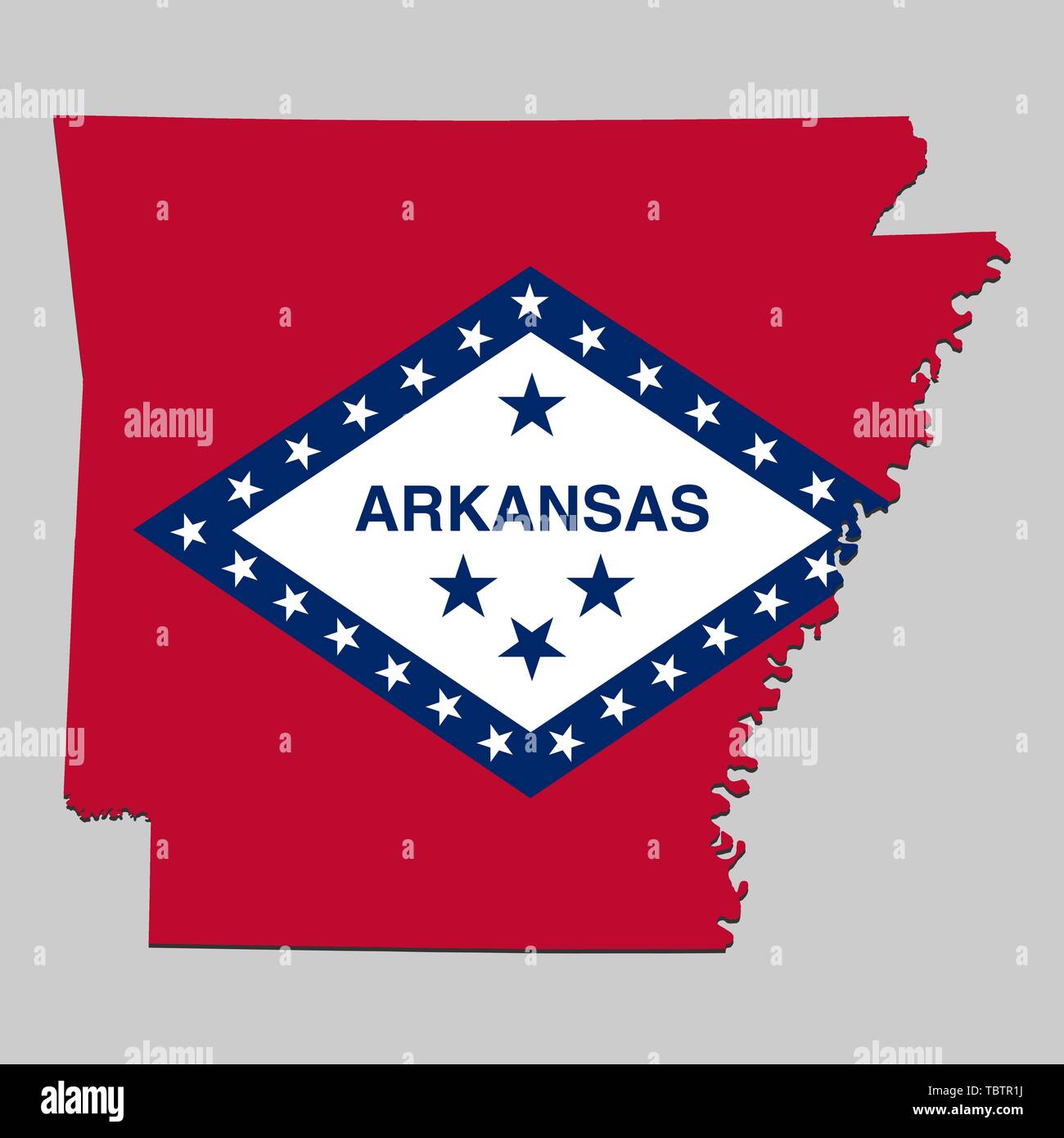 Map of Arkansas is a state USA with flag. Vector Illustration Stock ...