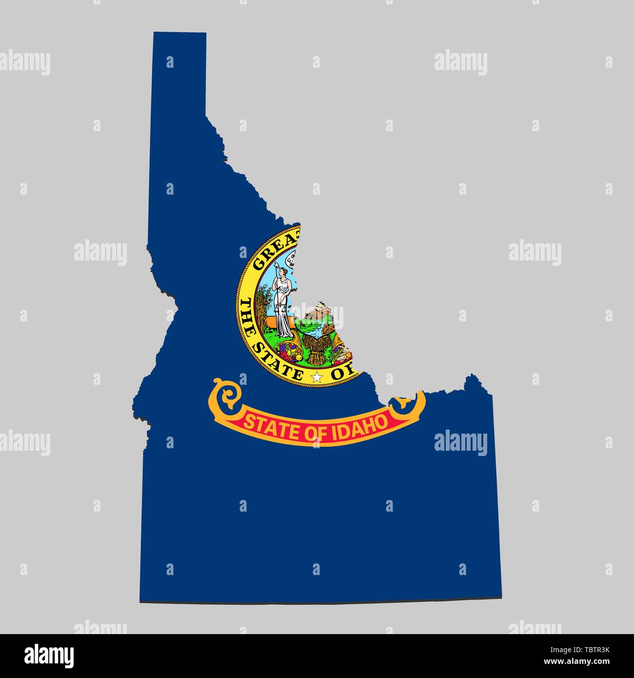 Map of Idaho is a state USA with flag. Vector Illustration Stock Vector ...