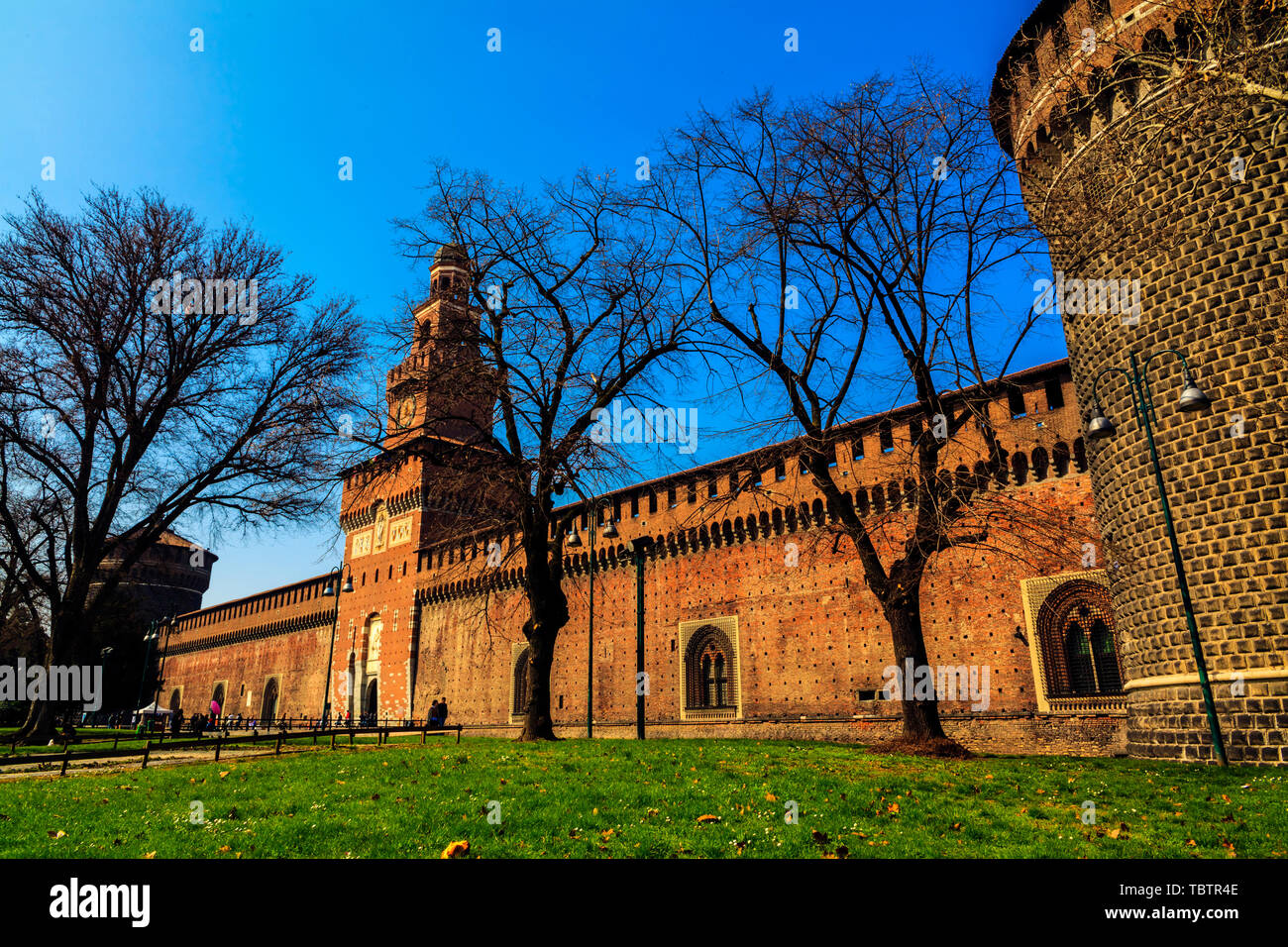 Castle building in Milan, Italy Stock Photo - Alamy