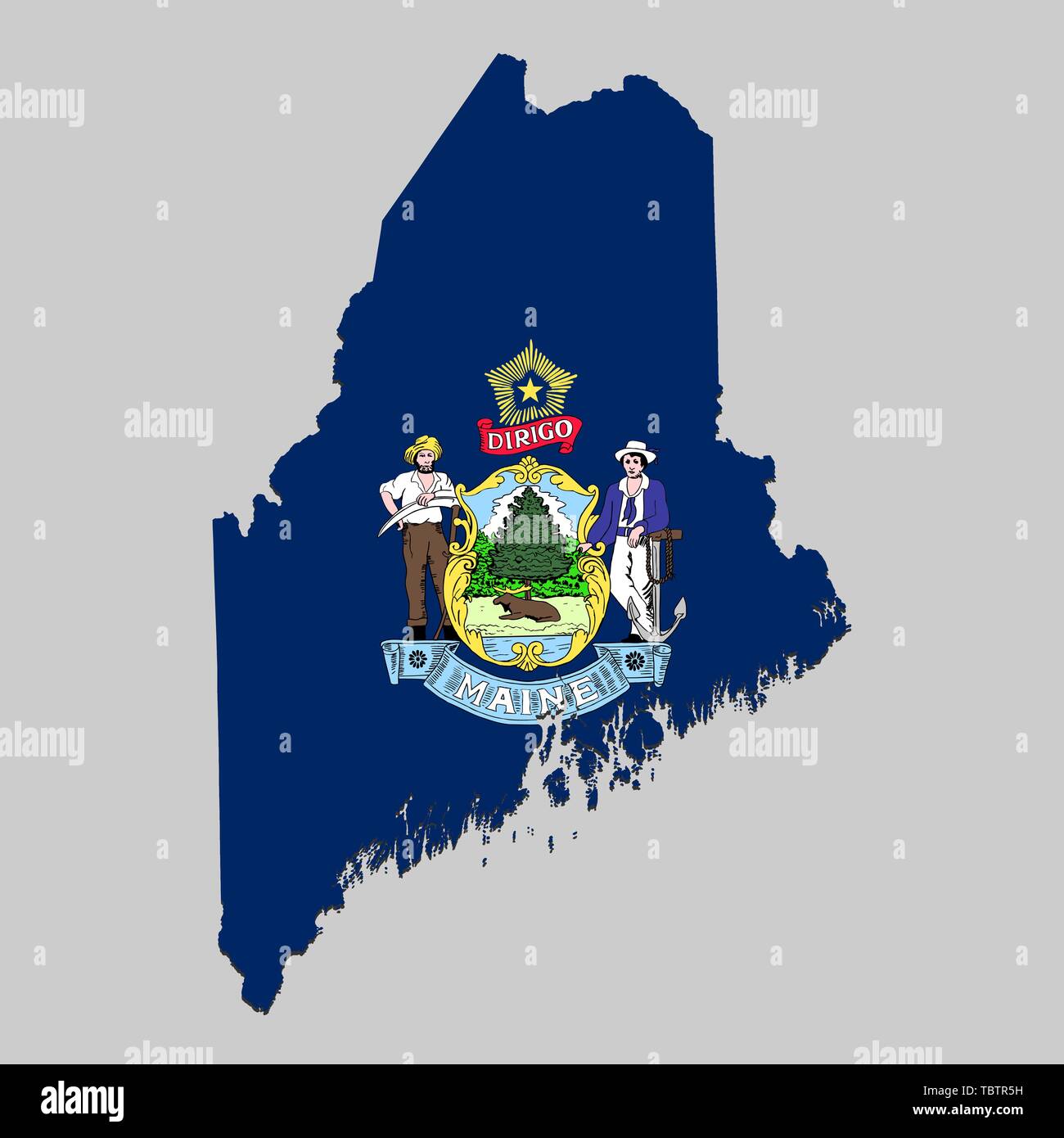 Map of maine hi-res stock photography and images - Alamy
