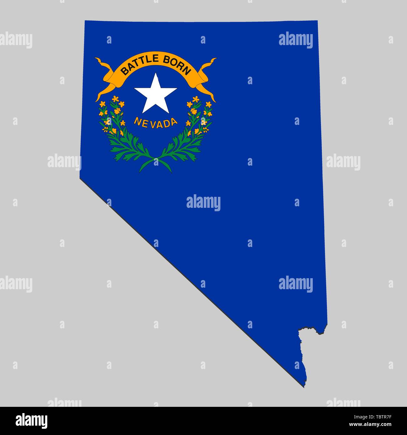 Map of Nevada is a state USA with flag. Vector Illustration Stock ...