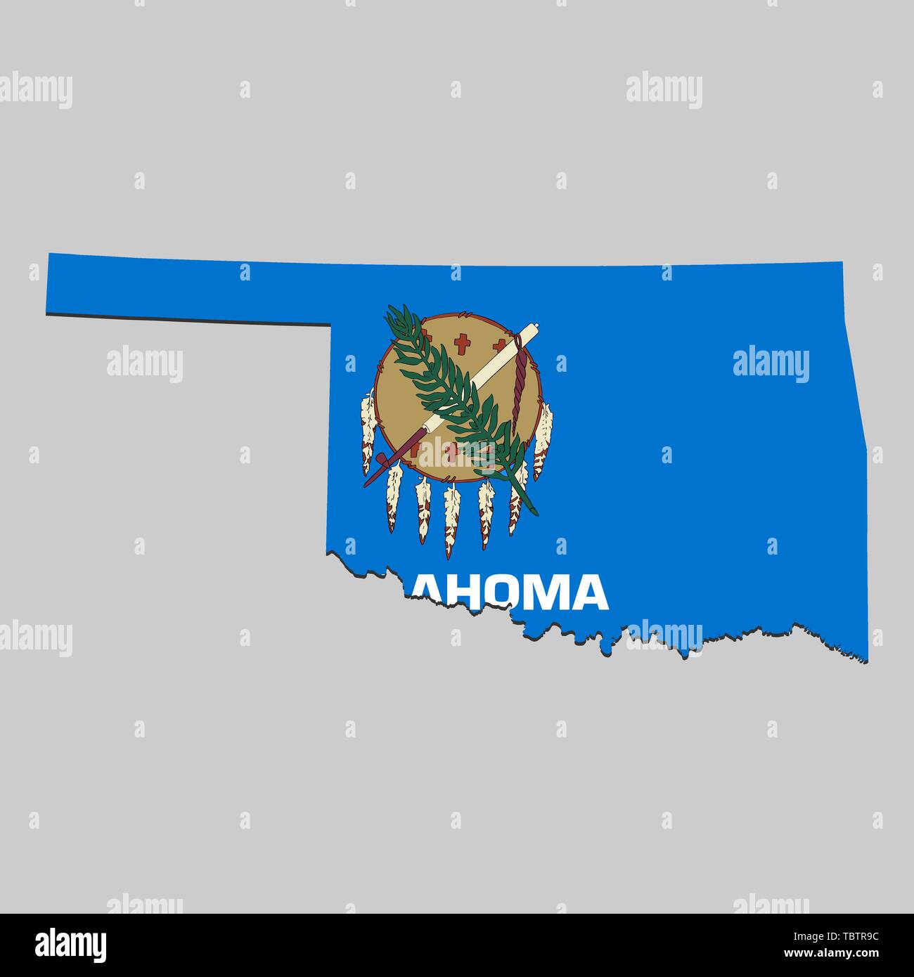 Map of Oklahoma is a state USA with flag. Vector Illustration Stock ...