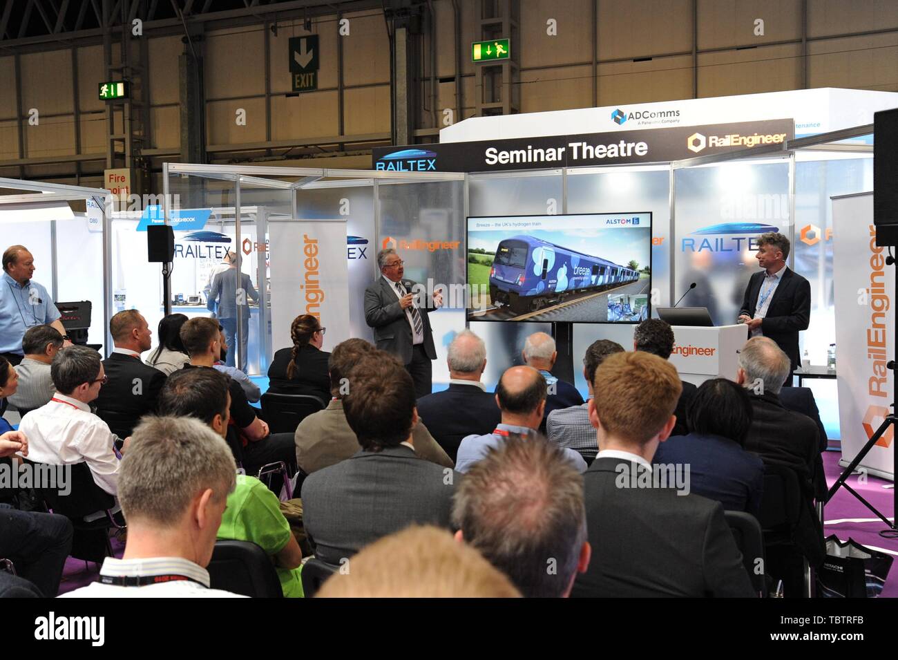 Mike Muldoon of Alstom promoting the Breeze hydrogen train at the ...