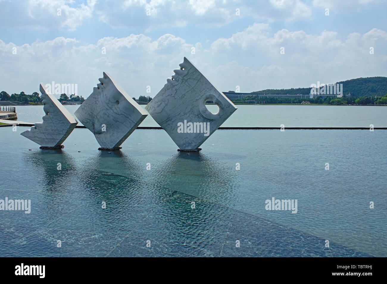 Scenery of Songjiang Moon Lake Sculpture Park in Shanghai Stock Photo ...