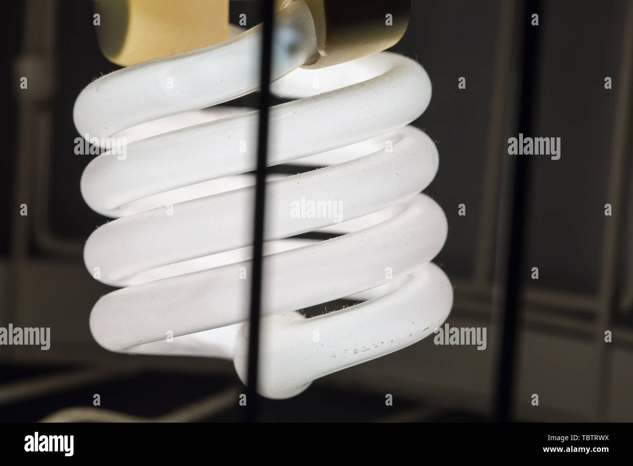 spiral light bulb closeup view Stock Photo - Alamy