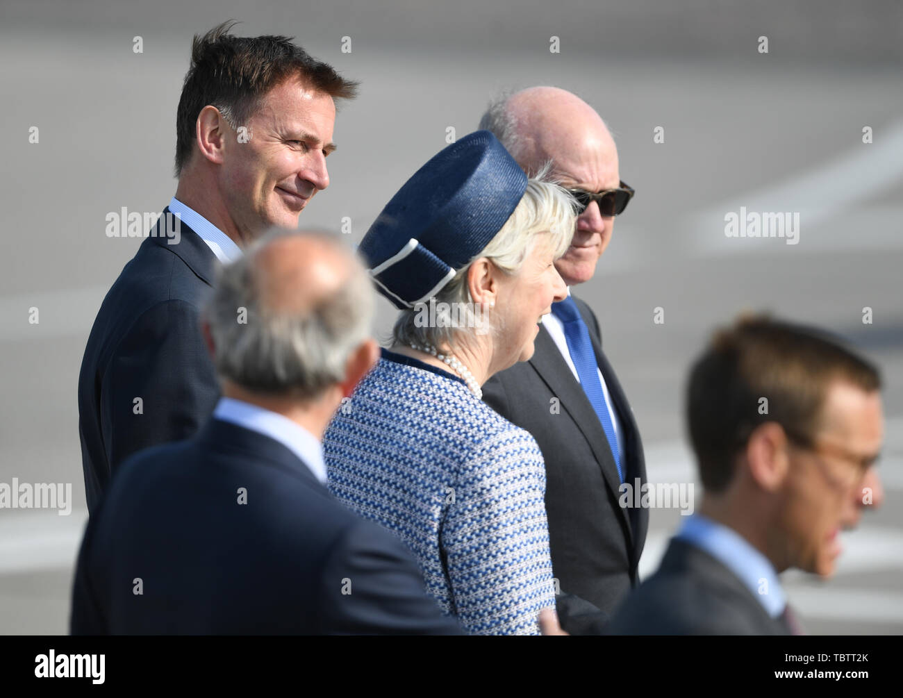 Foreign Secretary Jeremy Hunt awaits the arrival of US President Donald ...