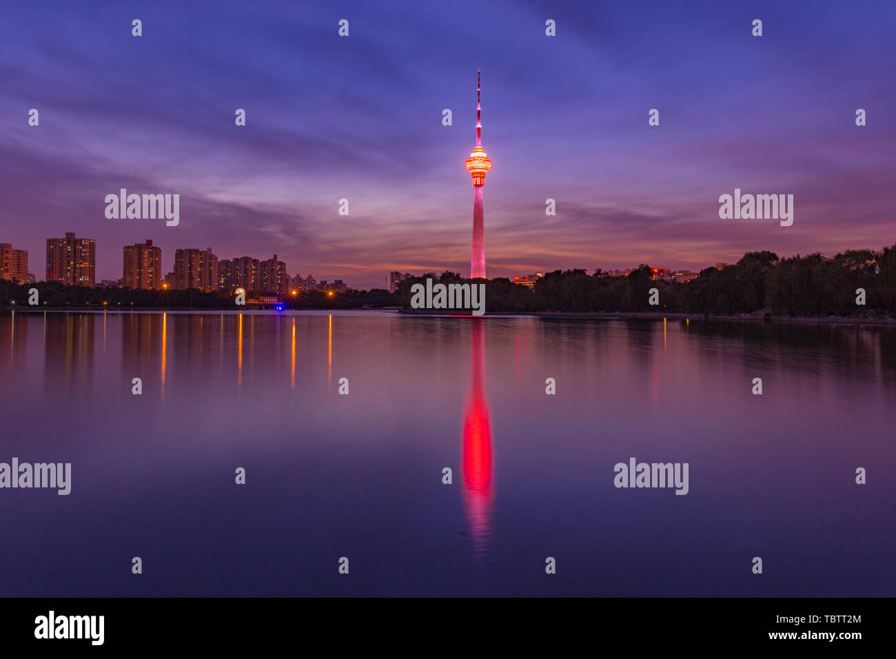The lights of the CCTV tower Stock Photo - Alamy
