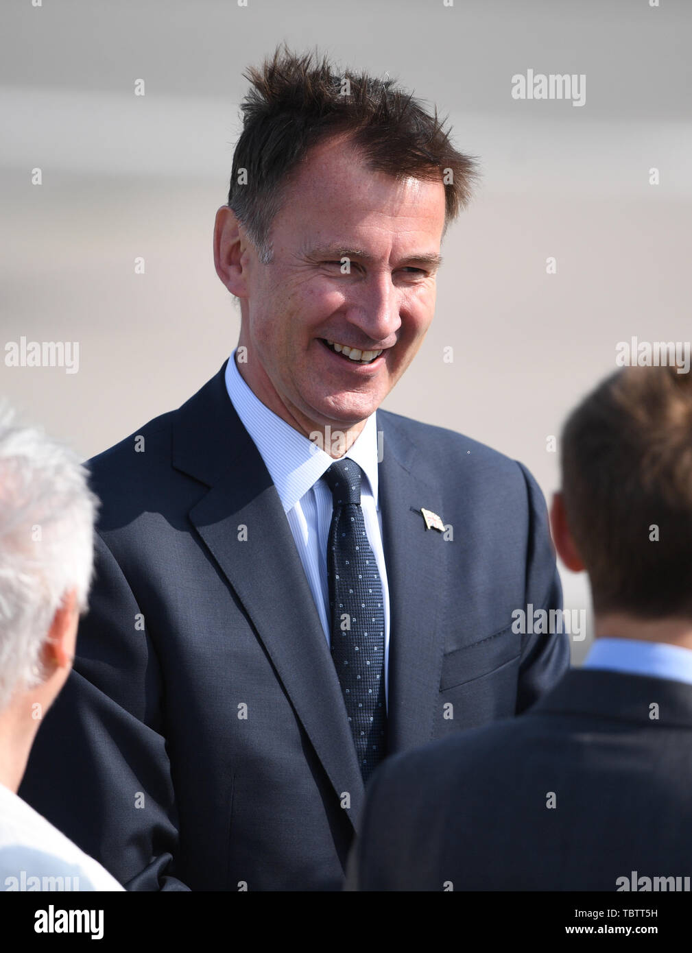 Foreign Secretary Jeremy Hunt awaits the arrival of US President Donald ...