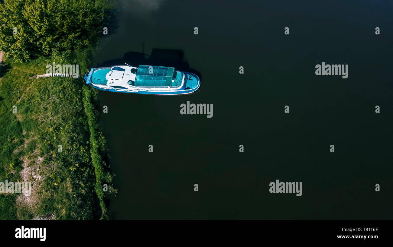 Aerial view above wooden dock hi-res stock photography and images - Alamy
