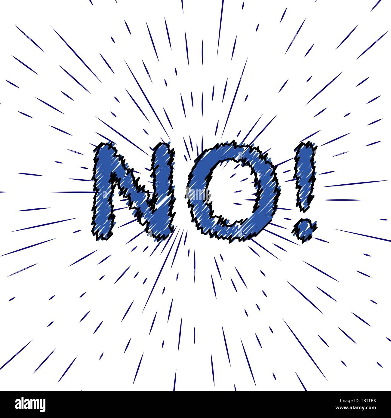 No sign in textured ragged rays. Hand drawn style Stock Vector Image ...