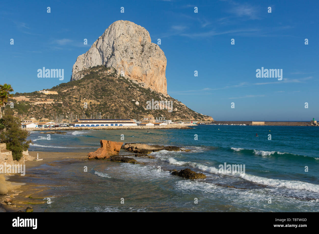 Calpe Spain Penon de Ifach landmark rock Spanish Mediterranean coast ...