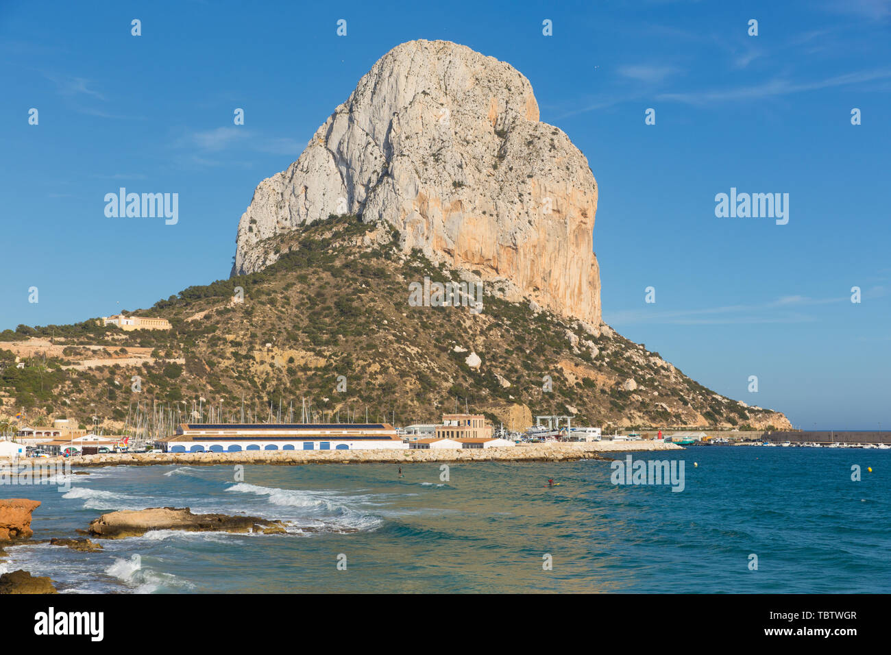 Calpe Spain landmark rock and tourist attraction of Penon de Ifach ...