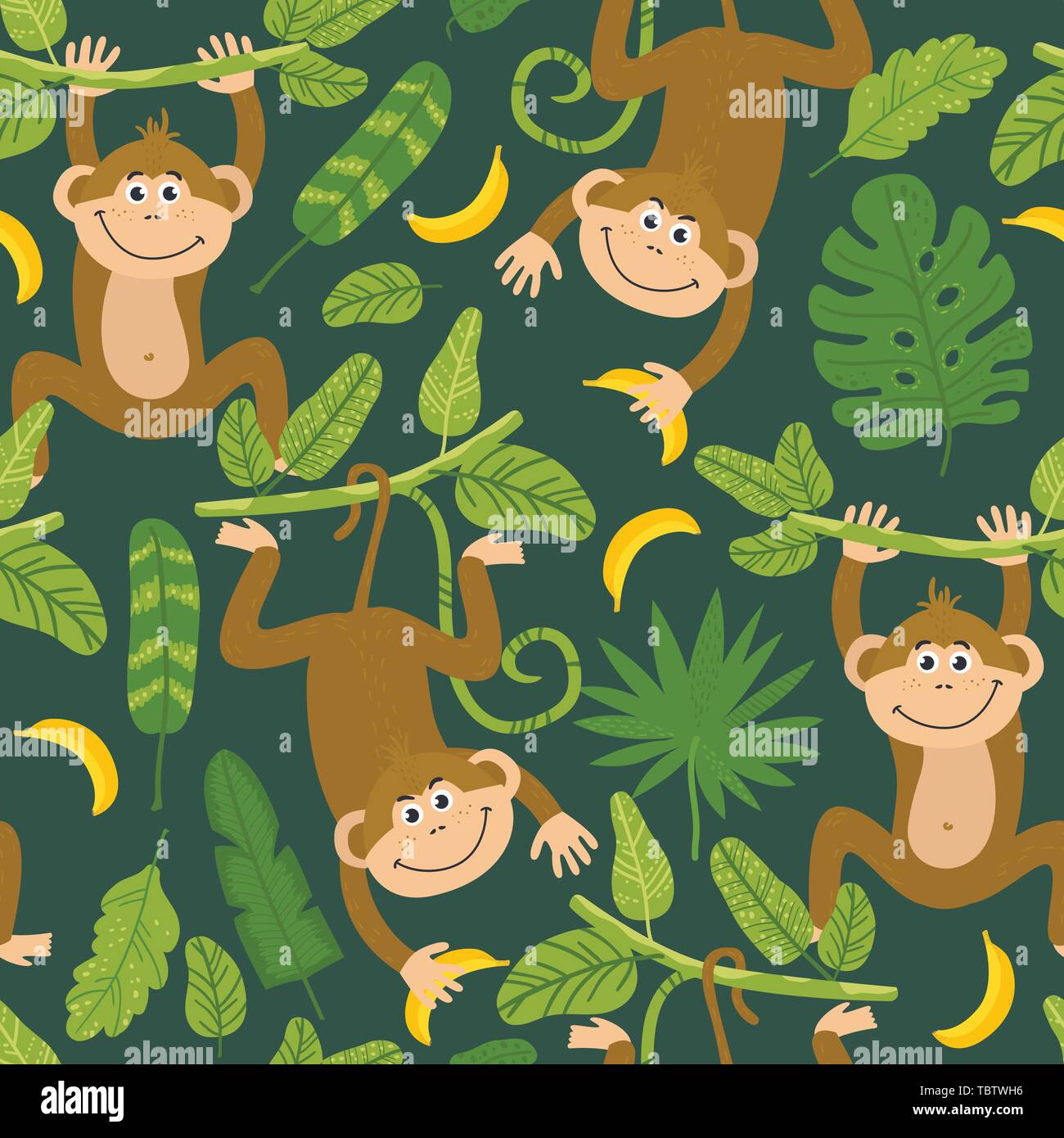 Monkey rainforest Stock Vector Images - Alamy
