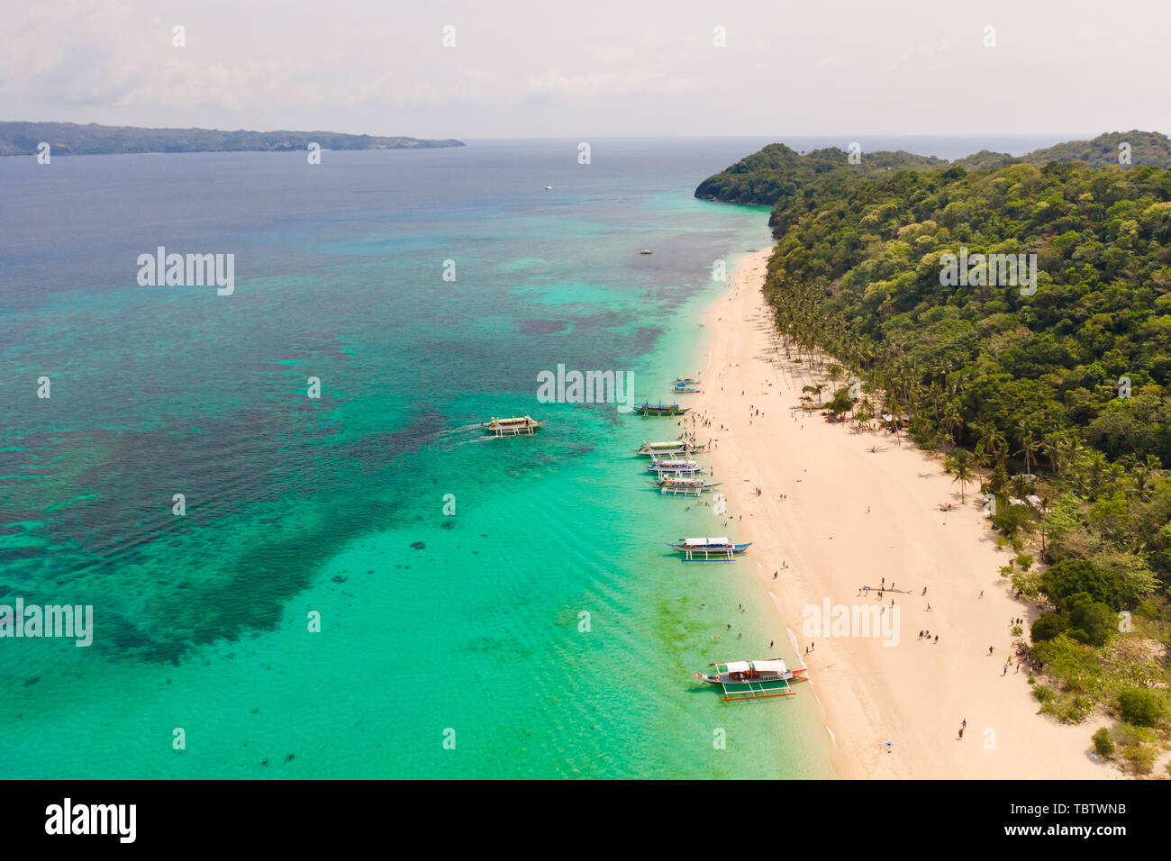 Puka Shell Beach. Wide tropical beach with white sand. Beautiful white ...