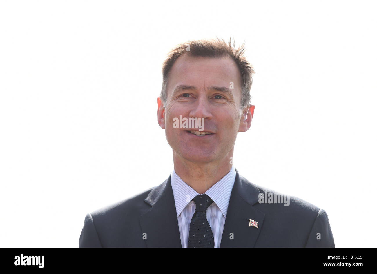Foreign Secretary Jeremy Hunt speaks to the media following the arrival ...