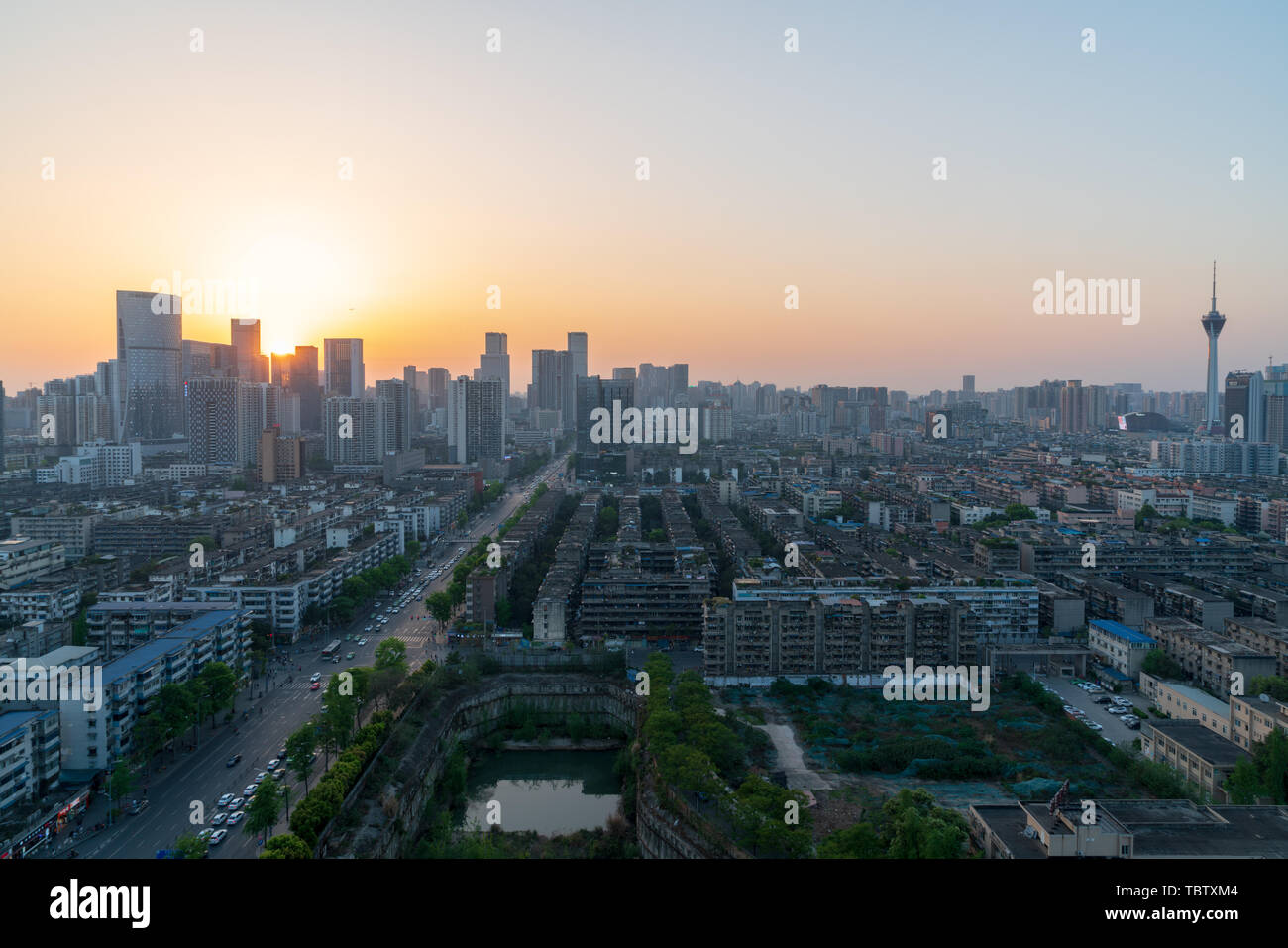 Chengdu city skyline Stock Photo - Alamy