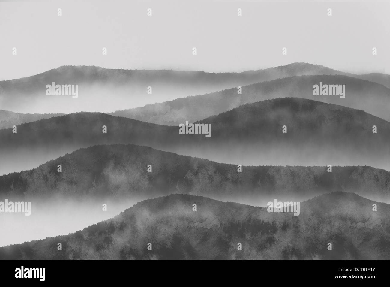 Chinese wind, ink landscape painting Stock Photo - Alamy