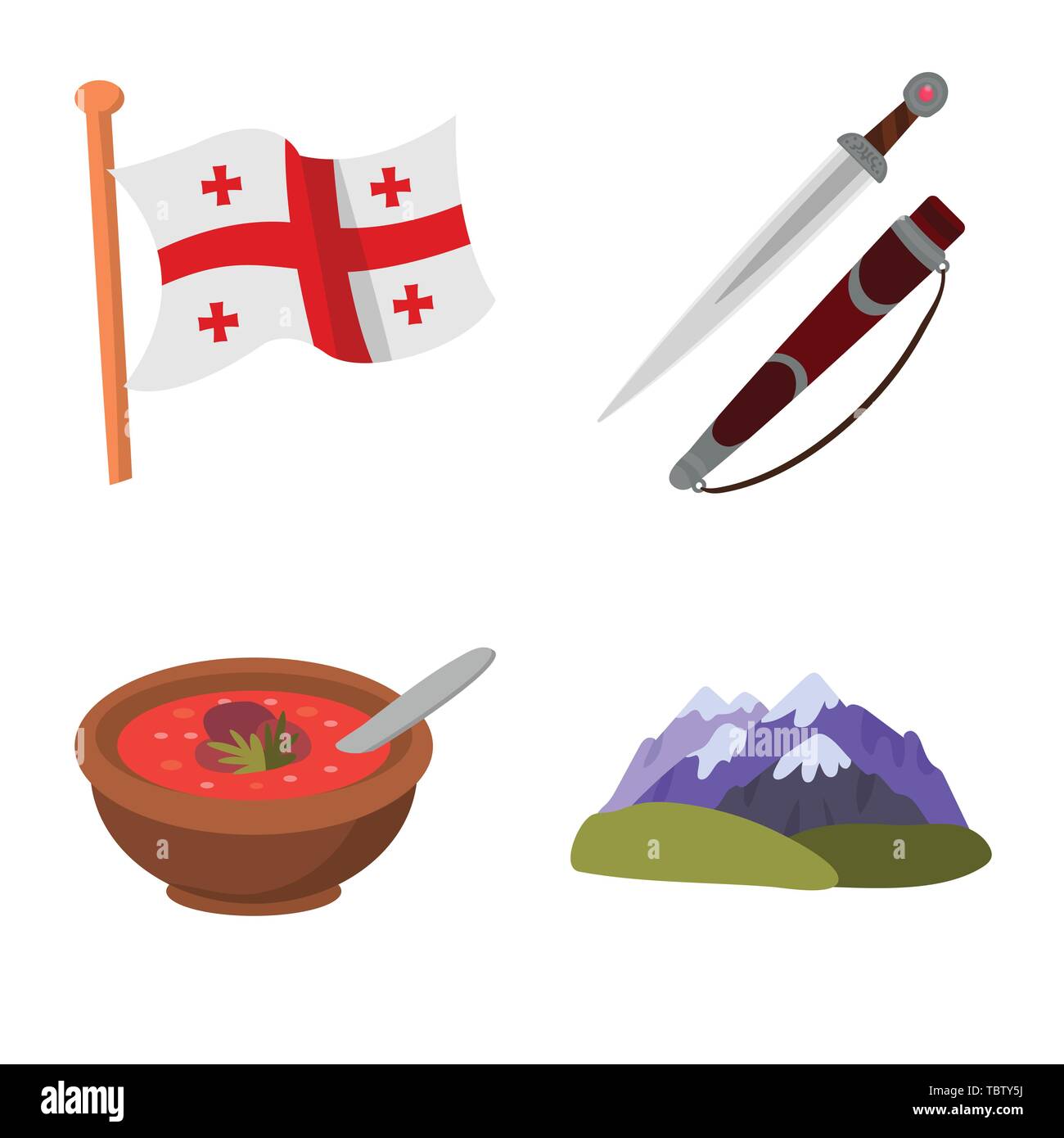 Isolated object of Caucasus and traditions sign. Collection of Caucasus ...