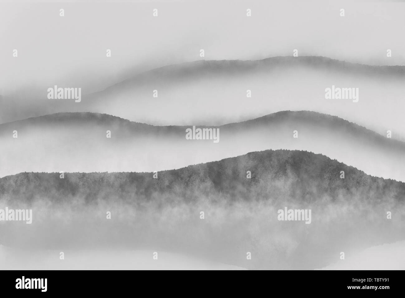 Chinese wind, ink landscape painting Stock Photo - Alamy